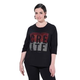 Ulla Popken Shirt in schwarz | Gr.: 46-48