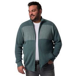 Men Plus Strickjacke in ascht&uuml;rkis | Gr.: XL