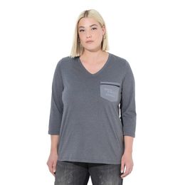 Ulla Popken Shirt in graphitgrau | Gr.: 62/64