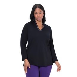 Ulla Popken Shirt in schwarz | Gr.: 50-52