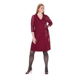 Ulla Popken Midikleid in dunkel kirschrot | Gr.: 54-56