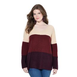 Ulla Popken Pullover in dunkel weinrot | Gr.: 58-60