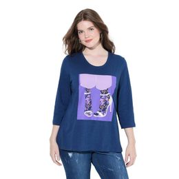 Ulla Popken Shirt in dunkelblau | Gr.: 50-52