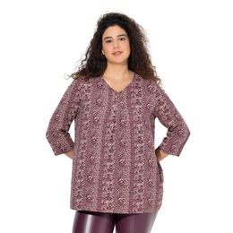 Ulla Popken Shirt in dunkel kirschrot | Gr.: 50-52