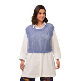 Ulla Popken Pullover in jeansblau | Gr.: 50-52