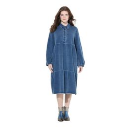 Ulla Popken Midikleid in indigo denim | Gr.: 50-52