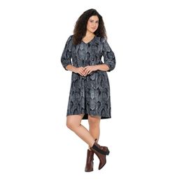 Ulla Popken Jerseykleid in klassisch Schwarz | Gr.: 58-60