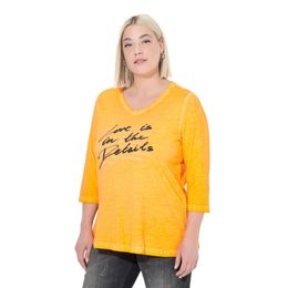 Ulla Popken Longshirt in neon orange | Gr.: 62/64