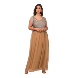 Ulla Popken Abendkleid in camel | Gr.: 42-44