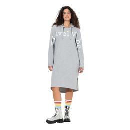 Ulla Popken Midikleid in hellgrau m&eacute;lange | Gr.: 54-56