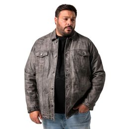 Men Plus Lederjacke in dunkelgrau | Gr.: 7XL