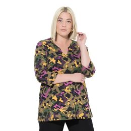 Ulla Popken Longshirt in olivgrau | Gr.: 58-60
