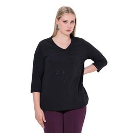 Ulla Popken Longsleeve in schwarz | Gr.: 46-48