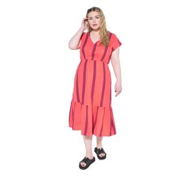 Studio Untold Midikleid in hibiskusrot | Gr.: 54-56