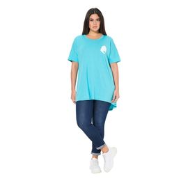 Ulla Popken Shirt in tiefes aqua | Gr.: 50-52