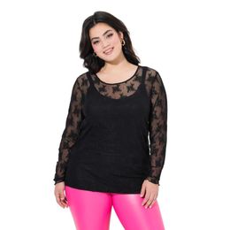 Angel of Style Langarmshirt in schwarz | Gr.: 46