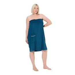 Ulla Popken Bademantel in petrol | Gr.: onesize