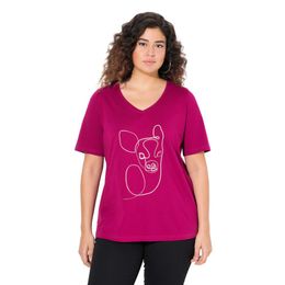 Ulla Popken Shirt in magnolienrot | Gr.: 50-52