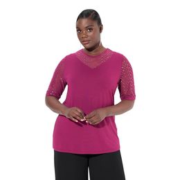 Ulla Popken Shirt in aubergine | Gr.: 46-48