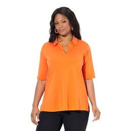 Ulla Popken Poloshirt in helles orange | Gr.: 50-52
