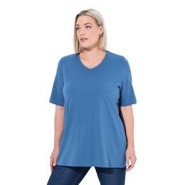 Ulla Popken Shirt in denimblau | Gr.: 58-60