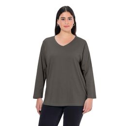Ulla Popken Shirt in graphitgrau | Gr.: 54-56