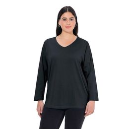 Ulla Popken Shirt in schwarz | Gr.: 54-56