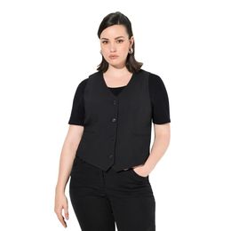 Ulla Popken Weste in schwarz | Gr.: 48 - Normalgr&ouml;&szlig;e