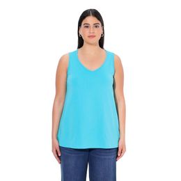 Ulla Popken Strick-Top in tiefes aqua | Gr.: 50-52