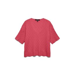 V&eacute;ro Moda Vero Moda Gestricktes T-Shirt in Holly Berry | Gr.: L