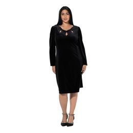 Ulla Popken Midikleid in schwarz | Gr.: 56 - Normalgr&ouml;&szlig;e