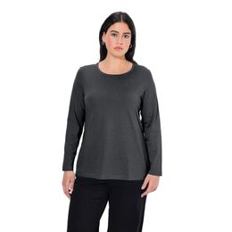 Ulla Popken Shirt in anthrazit melange | Gr.: 54-56