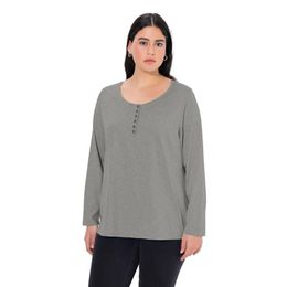 Ulla Popken Shirt in hellgrau m&eacute;lange | Gr.: 46-48