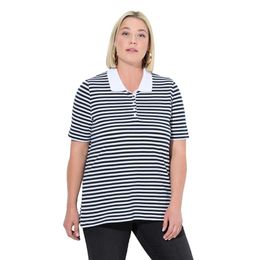 Ulla Popken Poloshirt in schwarz | Gr.: 50-52