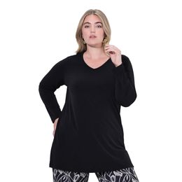Ulla Popken Longshirt in schwarz | Gr.: 58-60