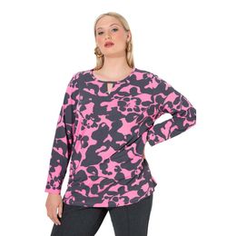 Ulla Popken Langarmshirt in asphalt | Gr.: 54-56