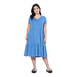 Angel of Style Midikleid in mattes blau | Gr.: 46