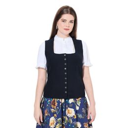 Ulla Popken Trachtenbluse in marine | Gr.: 46 - Normalgr&ouml;&szlig;e
