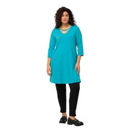 Ulla Popken Longshirt in tiefes aqua | Gr.: 42-44