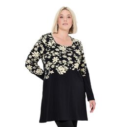 Ulla Popken Longshirt in schwarz | Gr.: 66-68
