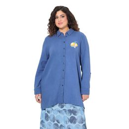 Ulla Popken Hemdbluse in atlantikblau | Gr.: 50-52