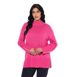 Ulla Popken Pullover in fuchsia pink | Gr.: 42-44