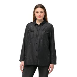 Ulla Popken Bluse in grey denim | Gr.: 54-56