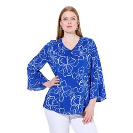 Ulla Popken Bluse in kobaltblau | Gr.: 50-52