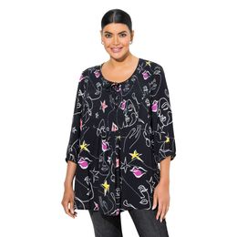 Ulla Popken Bluse in schwarz | Gr.: 50-52