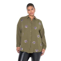 Studio Untold Hemdbluse in dunkles olive | Gr.: 42-44