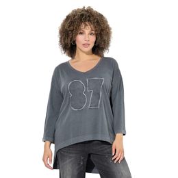 Ulla Popken Longshirt in graphitgrau | Gr.: 50-52
