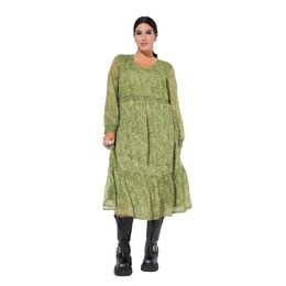 Studio Untold Kleid in palmen gr&uuml;n | Gr.: 46-48