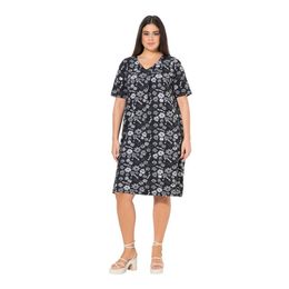 Ulla Popken Jerseykleid in schwarz | Gr.: 54-56