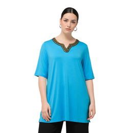 Ulla Popken Shirt in opalblau | Gr.: 46-48